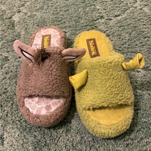 Shoes | Shrek And Donkey Fuzzy Slippers | Poshmark
